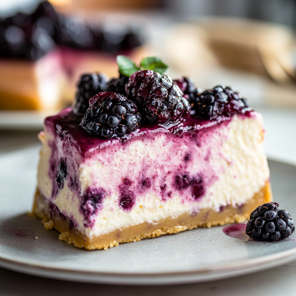 Easy Blackberry Cheesecake