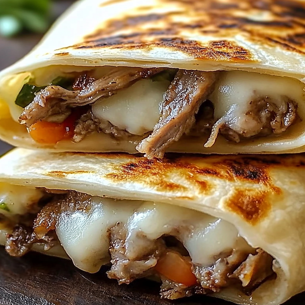Crispy Philly Cheesesteak Grilled Wraps
