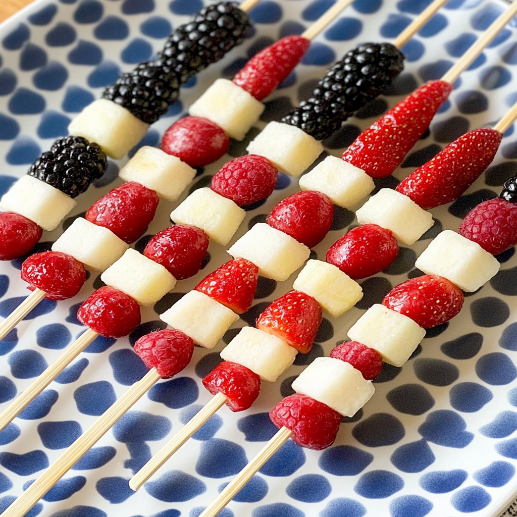 Flag Fruit Skewers – Independence Day Snack