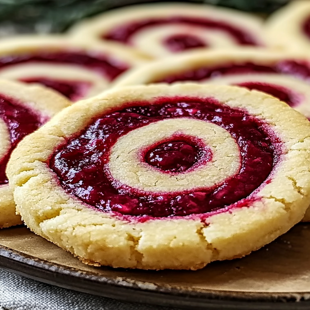Delightful Raspberry Swirl Shortbread Cookies