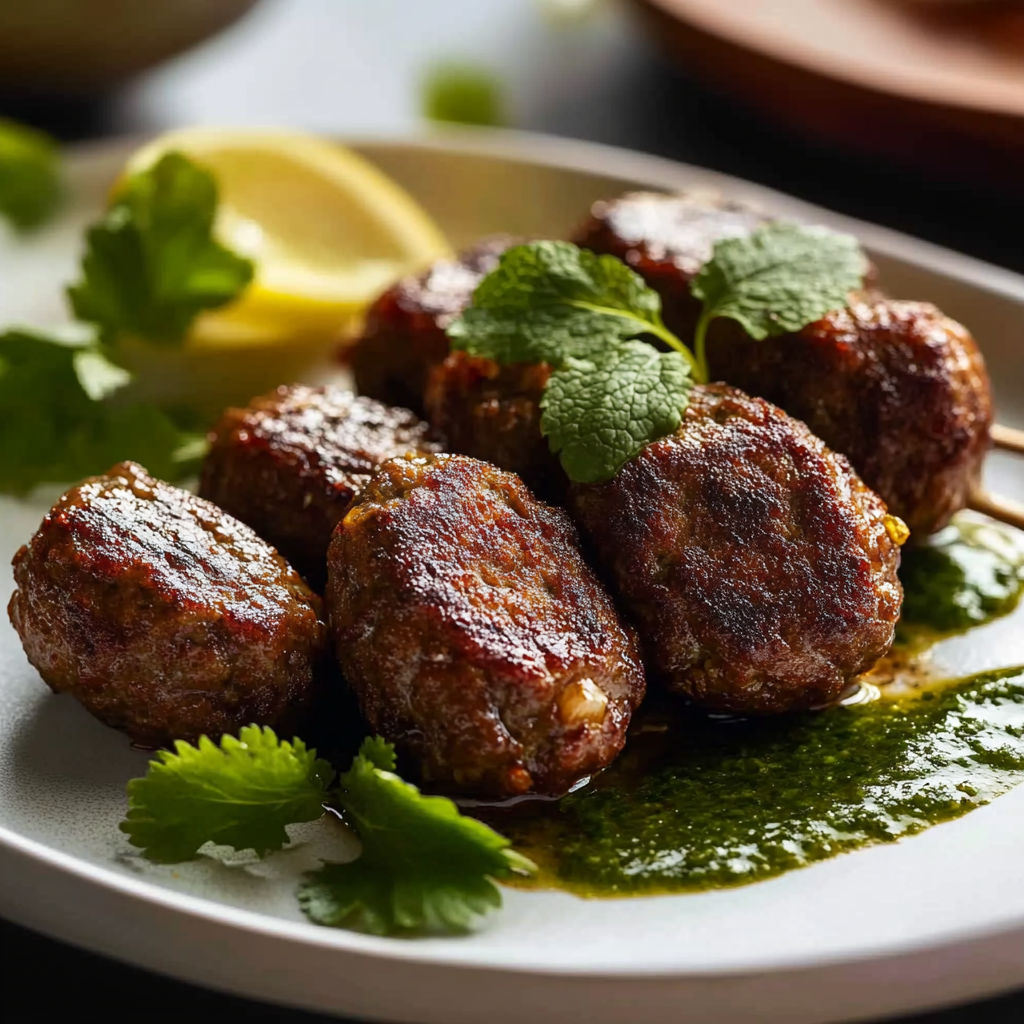 Halal Lamb Kofta with Mint Sauce
