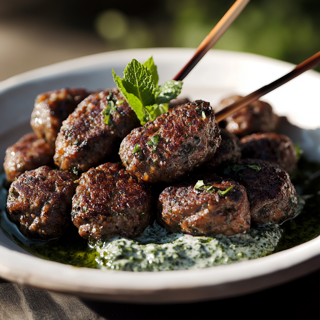Halal Lamb Kofta with Mint Sauce