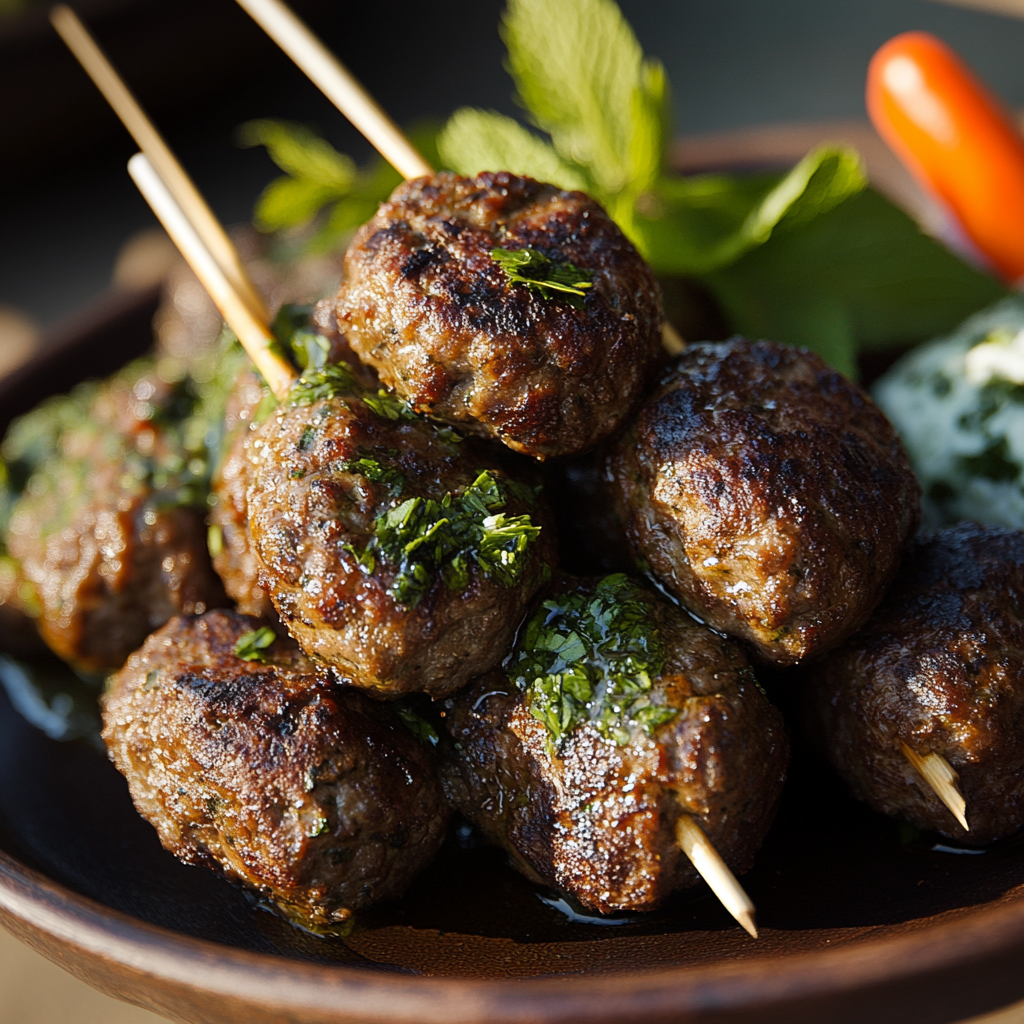 Halal Lamb Kofta with Mint Sauce