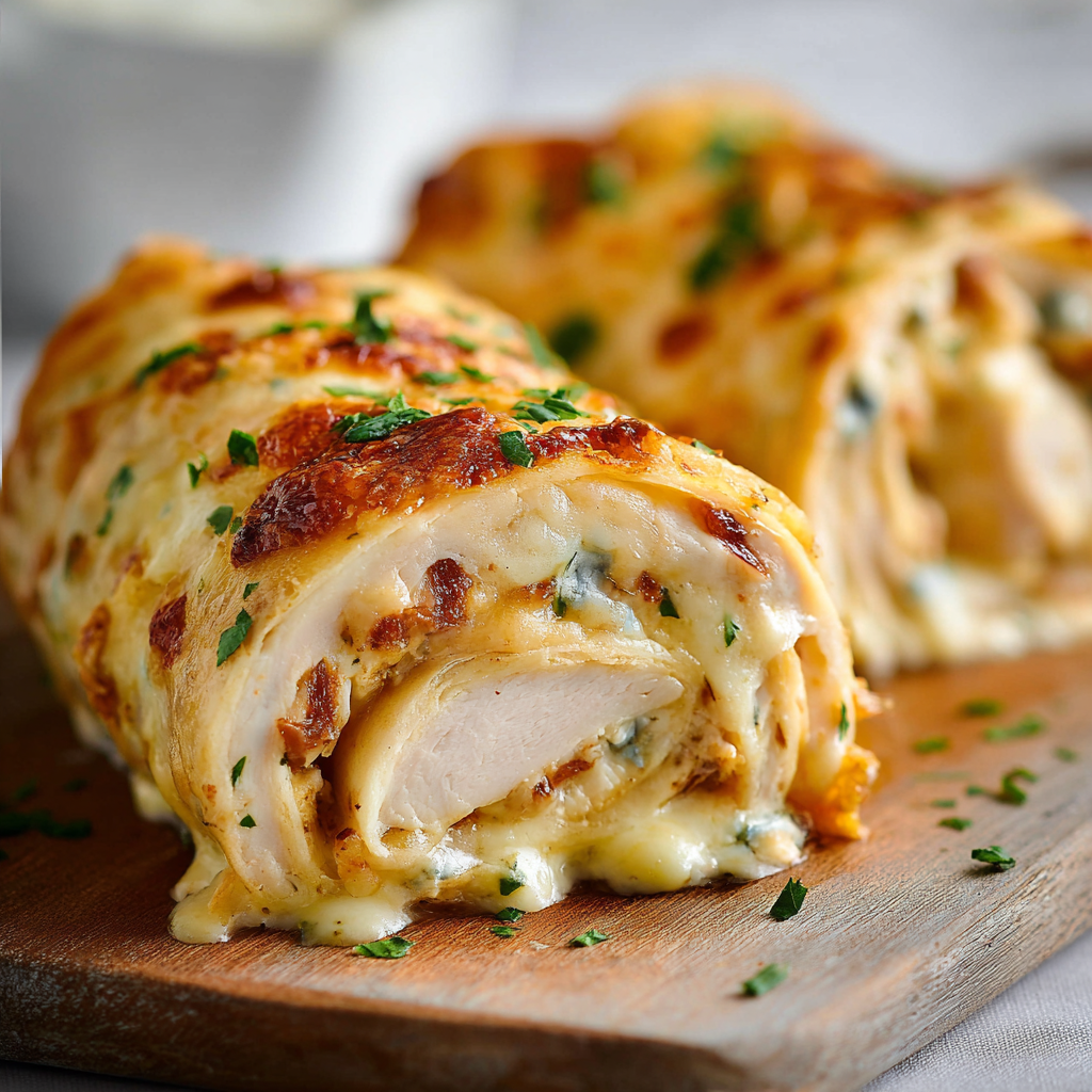 Cheesy Garlic Chicken Rolls