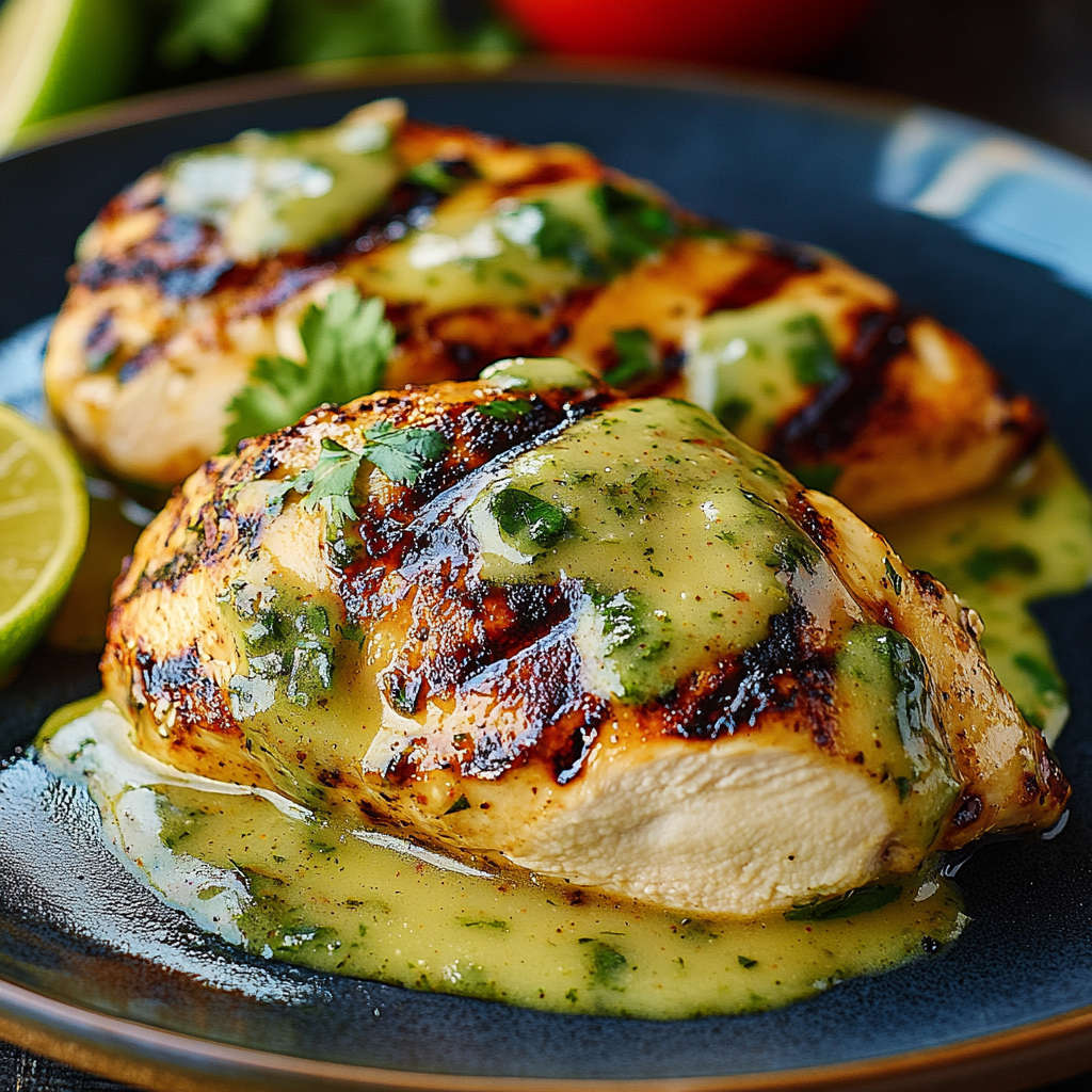 Grilled Salsa Verde Pepper Jack Chicken