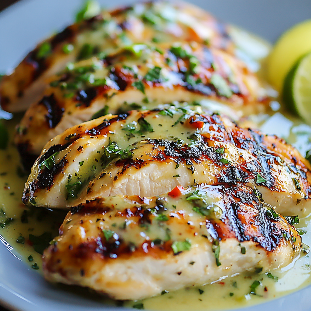 Grilled Salsa Verde Pepper Jack Chicken