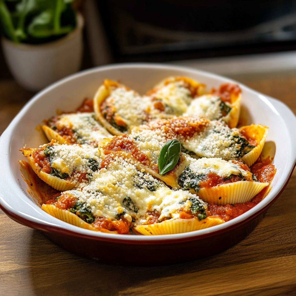 Easy Spinach and Ricotta Stuffed Shells